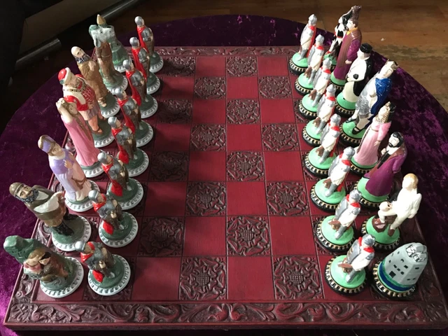 SHAKESPEARE LARGE VINTAGE Chess Set Pieces And Old VintageThick Heavy ...