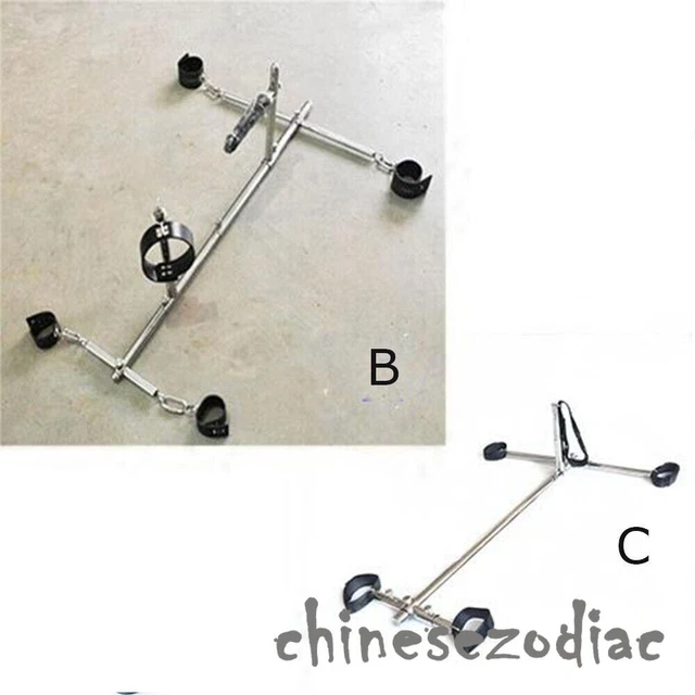 BONDAGE STEEL SPREADER Frame Bar Handcuffs Collar Ankle Cuffs Torture ...