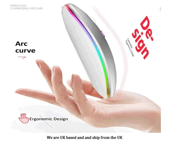 DUAL MODE WIRELESS Bluetooth 2.4G Rechargeable Silent Mouse LED Backlit ...