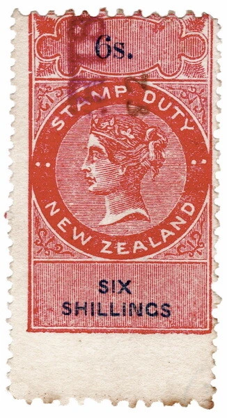 (I.B) NEW ZEALAND Revenue : Stamp Duty 5/- (1870) £6.99 - PicClick UK