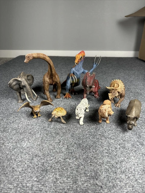 SCHLEICH SAFARI LTD Dinosaur Lot Of 10 Toy Animals Prehistoric Figures ...