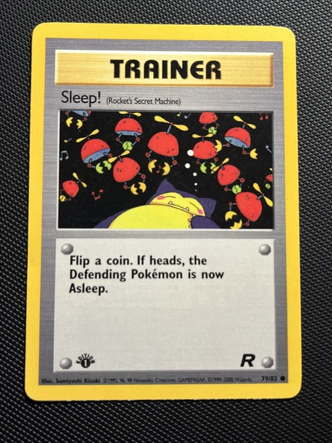 1ÈRE ÉDITION SLEEP Trainer Team Rocket Pokemon Card 79/82 LP - Vendeur ...