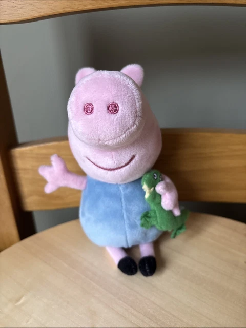 TY PEPPA PIG George with Dinosaur 8" Soft Toy Plush Stuffed Animal £4. ...