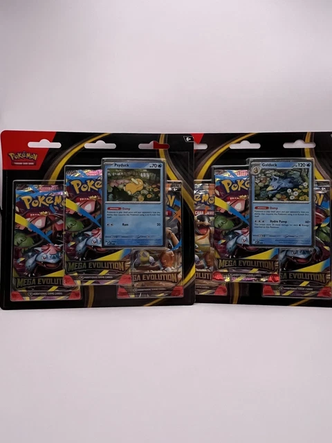 POKÉMON TCG MEGA Evolution Triple Pack Blister (Pysduck/Golduck) - New ...