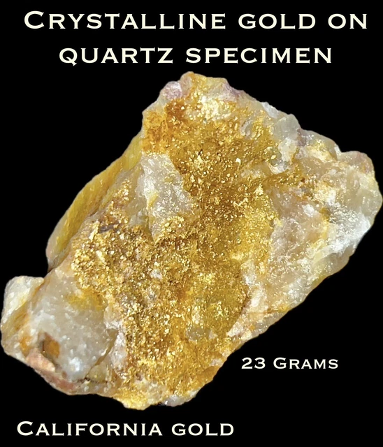 GENUINE RAW NATURAL Gold On Quartz Specimen From California’s Mother ...