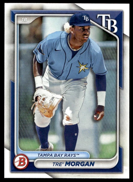 CARTE DE BASEBALL Tre' Morgan 2024 Bowman BP-126 Prospects Tampa Bay ...