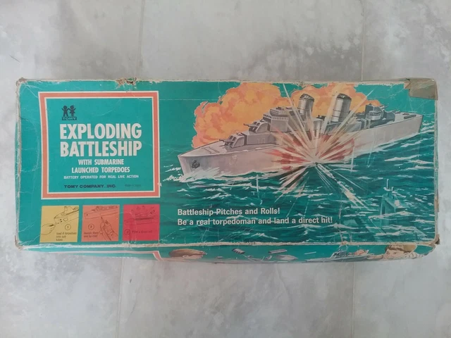 TOMY JAPAN EXPLODING Battleship Rare Toy Vintage Submarine Warship ...