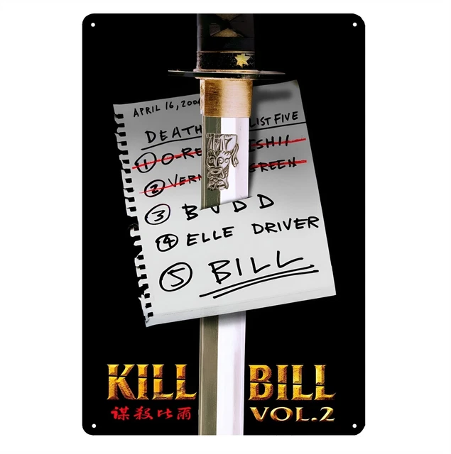 KILL BILL UMA Thurman Quentin Tarantino Movie Metal Poster Tin Sign ...