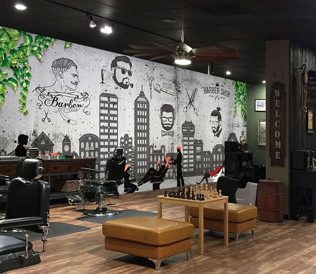 3D TIME A375 Barber Shop Hair Cut Wallpaper Wall Mural Self-adhesive ...