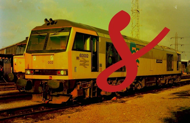 UK RAILWAYS 35MM COLOUR NEGATIVE: 60002 at TINSLEY DEPOT 22-09-1991 £2. ...