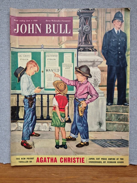 YOUNG COWBOYS COVER Artist Bryant JOHN BULL MAGAZINE June 4 1955 Agatha ...