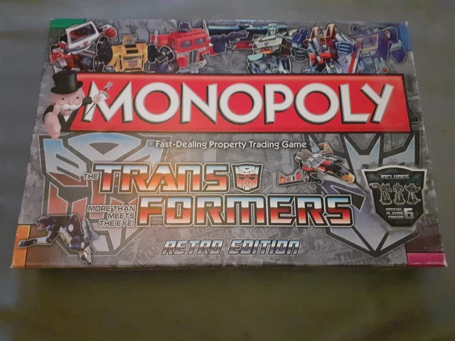 TRANSFORMERS MONOPOLY BOARD Game Retro Edition 6 Special Playing Tokens ...