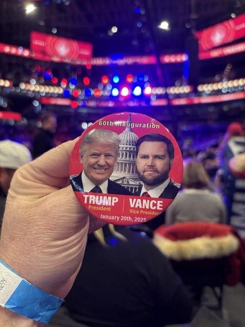 2025 PRESIDENT DONALD Trump & JD Vance Inauguration Red 3" Button £9.48 ...