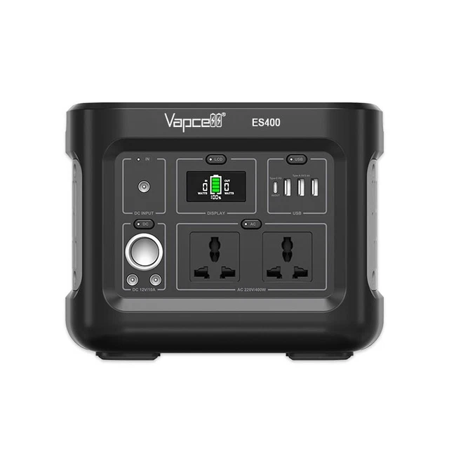 VAPCELL ES400 403.2WH 22400mAh Portable Power Station Solar Generator ...