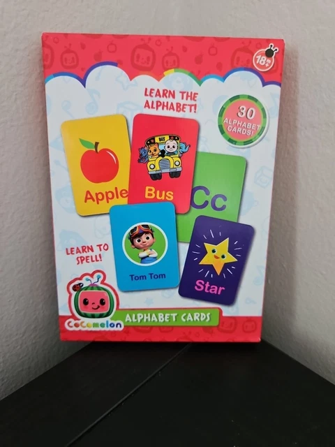 COCOMELON FIRST LEARNING Alphabet Cards Colours Image 30 Cards Double ...