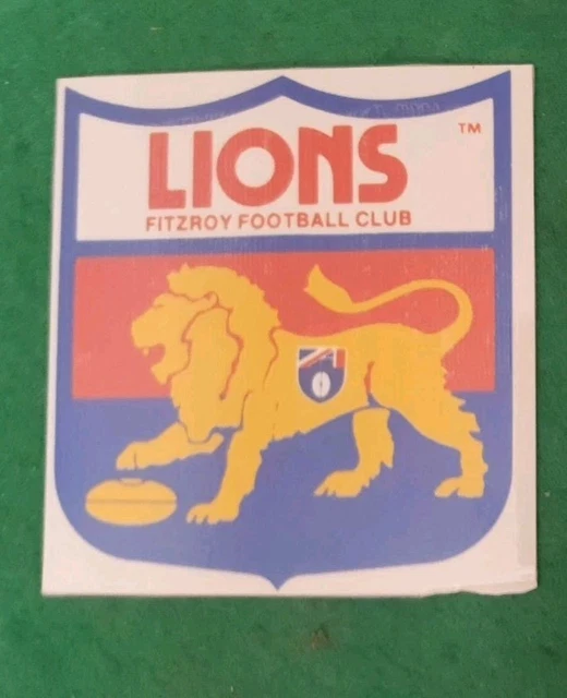 1980'S FITZROY FOOTBALL Club Lions VFL Club Mascot Decal Sticker $20.00 ...