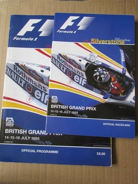 FORMULA 1 BRITISH Grand Prix Official Programme & Race Card 1995 F1 ...