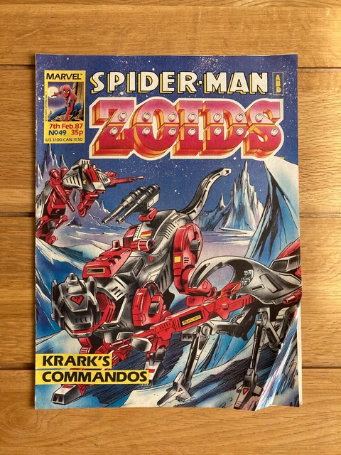 VINTAGE MARVEL 1987 Spiderman Spider-Man & Zoids Comic Book 49 Krark's ...