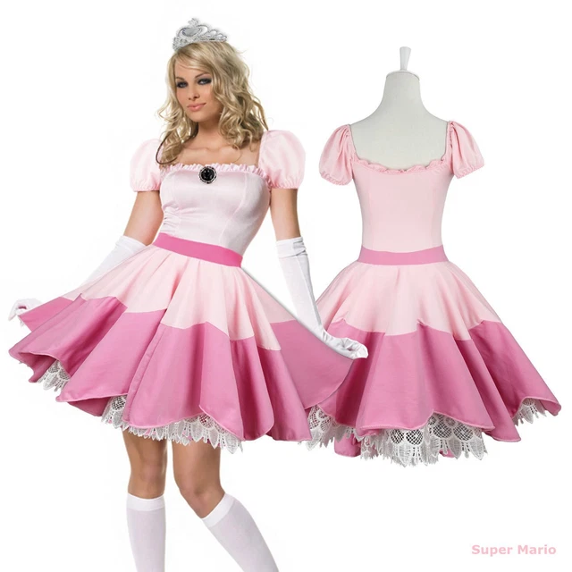 90S PRINCESS PEACH Costume Fancy Dress Woman's Fancy Dress Party Gaming ...