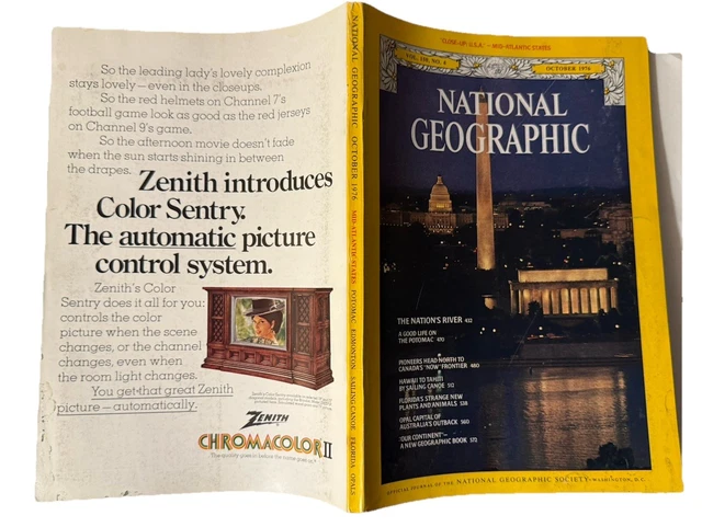 NATIONAL GEOGRAPHIC OCTOBER 1976 - WITH MAP - Atlantic States | Potomac ...