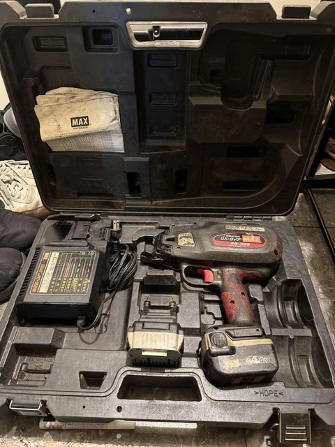 MAX RB-399A REBAR Tier Binding Machine RB399A-B2C Batteries Charger ...