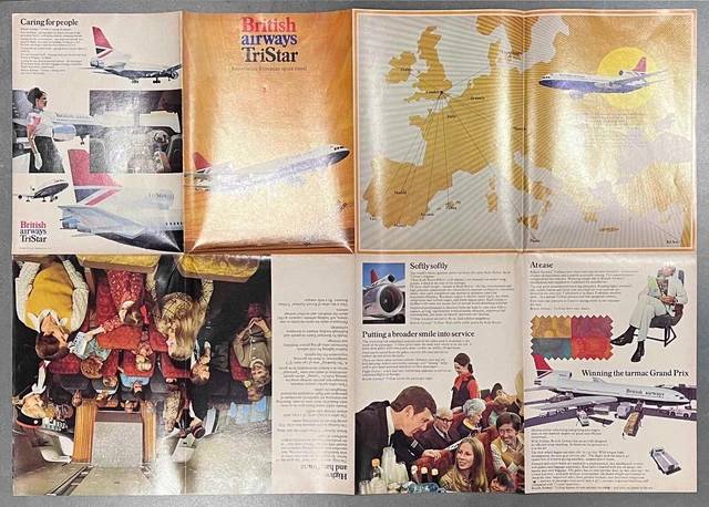 BRITISH AIRWAYS LOCKHEED Tristar L-1011 Large Cutaway Poster Brochure ...