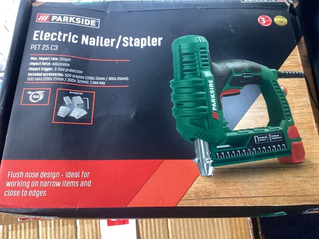 PARKSIDE 2IN1 ELECTRIC Nailer/Stapler PET 25/C3 £39.95 - PicClick UK