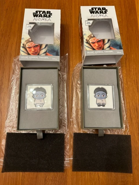 2024 STAR WARS AHSOKA Grand Admiral Thrawn 1oz CHIBI Coin x2 Low ...