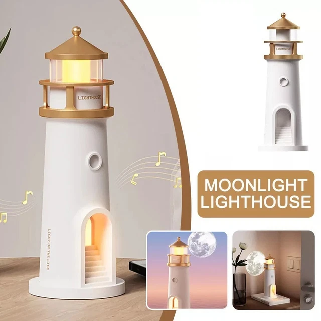 LIGHTHOUSE TABLE LAMP Moonlight Projector Kids Gfits Bluetooth / Remote ...