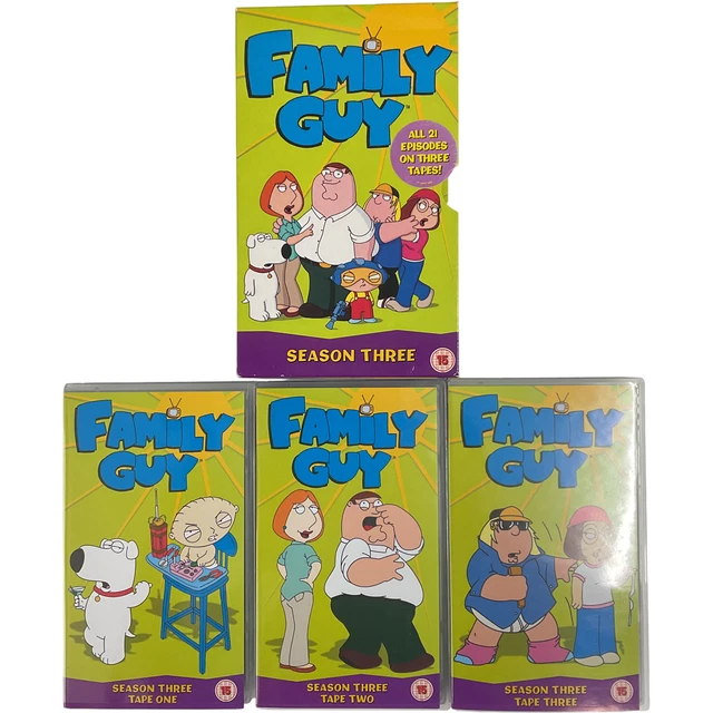 FAMILY GUY SEASON Three VHS Box Set 21 Episodes Comedy Collection Rare ...