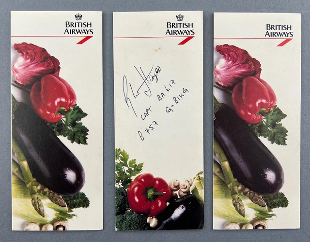 BRITISH AIRWAYS VINTAGE Airline Menus X 3 Ba 1980'S Landor £14.95 ...