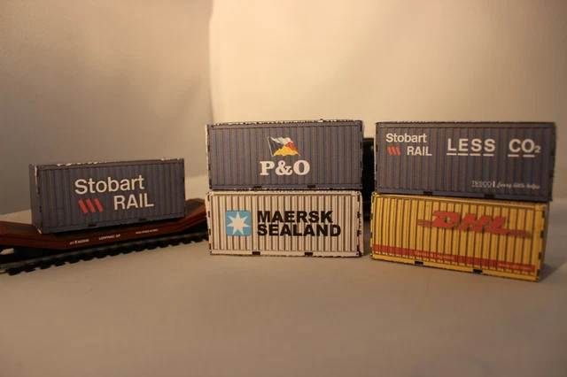 00 GAUGE MODEL Railway Containers Ship Yard Scene Stobart Rail P&O DHL ...
