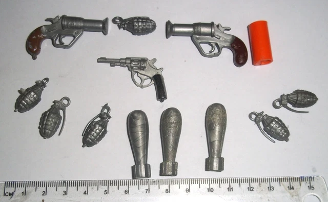 VINTAGE ACTION MAN Grenades Dynamite Mortar Shells Pistol Revolver ...