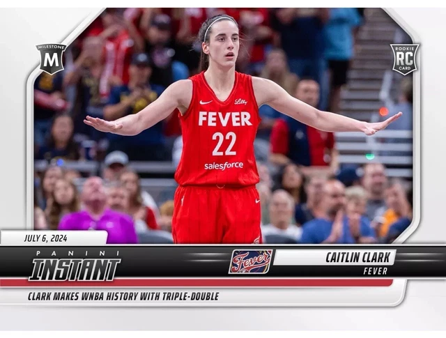PREVENTA CAITLIN CLARK 2024 Panini Instantáneo 1er Novato Triple Doble ...