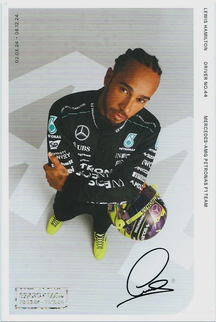 LEWIS HAMILTON 2024 Official Mercedes F1 Team Drivers Card (Very Rare ...