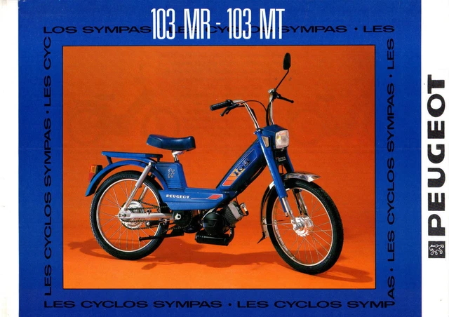 FEUILLET PUBLICITAIRE PEUGEOT 103 MR MT mobylette EUR 5,99 - PicClick FR