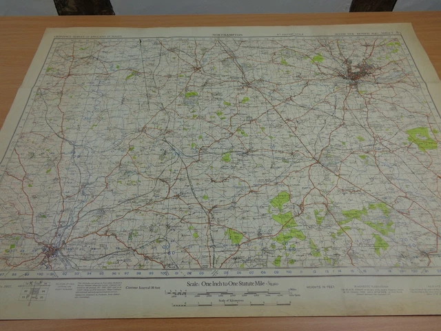 WW2 WAR OFFICE map entitled "NORTHAMPTON" (Army HQ Map) £12.50 ...