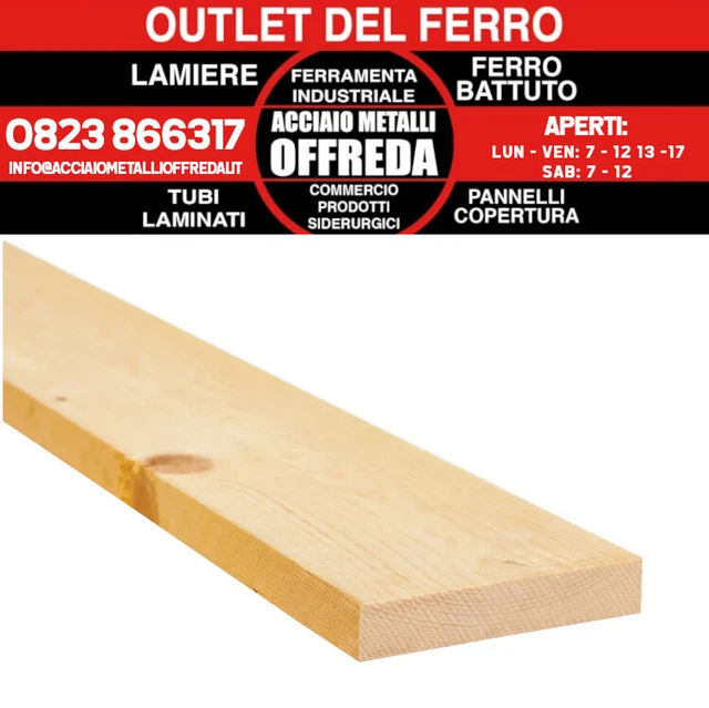 TAVOLE PRISMATE 4 Metri in Legno Abete Fodere per Edilizia Misure ...