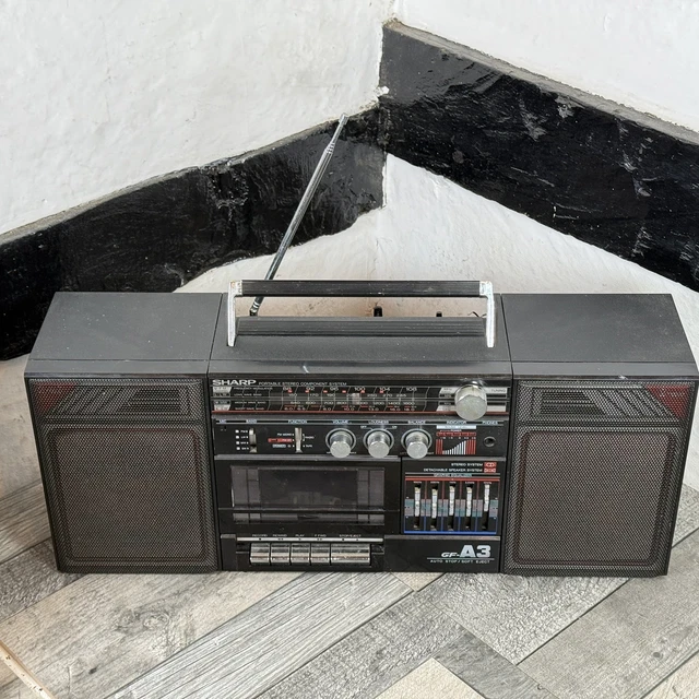 SHARP BOOMBOX STEREO GF-A3 Retro Vintage Detachable Speakers FM AM ...