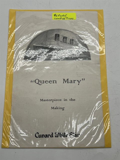 VINTAGE QUEEN MARY Masterpiece In The Making Cunard White Star Booklet ...