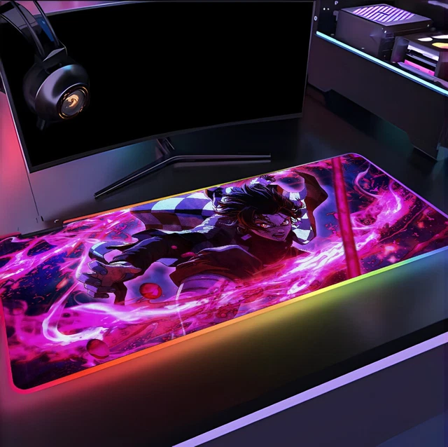 RGB DEMON SLAYER Mouse Pad, XXL Gaming Mat, Tanjiro, Nezuko, Zenitsu ...