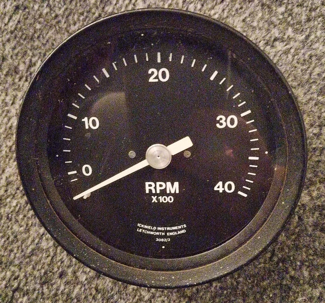 VINTAGE ICKNIELD ELECTRONIC 4000 RPM, 80mm Rev Counter / Tachometer ...