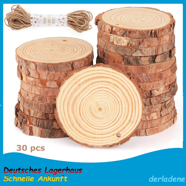 30 RUND HOLZSCHEIBEN 9-10cm Astscheiben Baumscheiben DIY Hochzeit Party Deko EUR 13,59 - PicClick DE