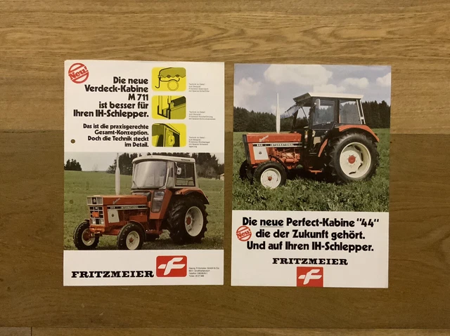 2X ORIG. IHC 644 FRITZMEIER Verdeck-Kabinen Prospekte / Traktoren EUR ...