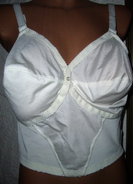 Rare Straightened Vintage Maiden Mold Bodice Long Bra Pin Up Bra 40c