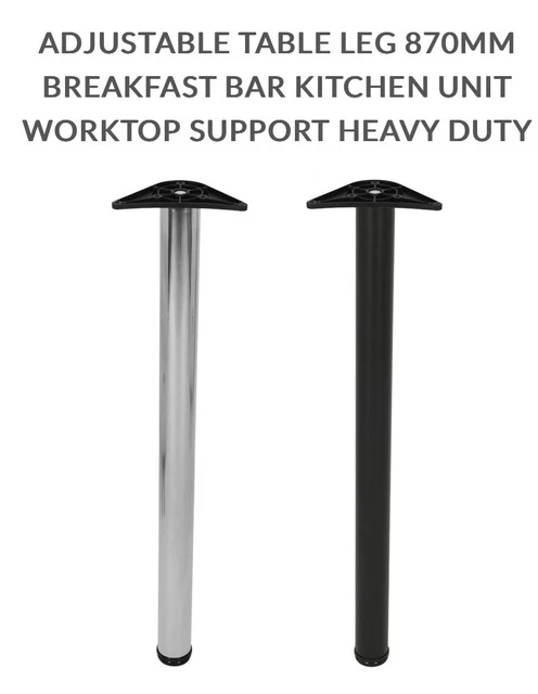 ADJUSTABLE TABLE LEG 870mm Breakfast Bar Kitchen Unit Worktop Support ...