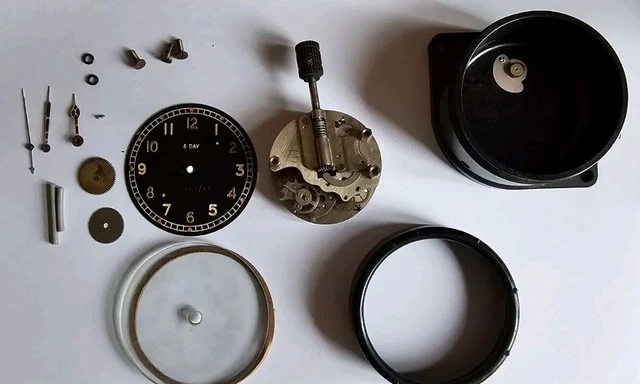 AIR MINISTRY WW2 RAF Aircraft Cockpit Clock 8 DAY For Repair 6b /1150 ...