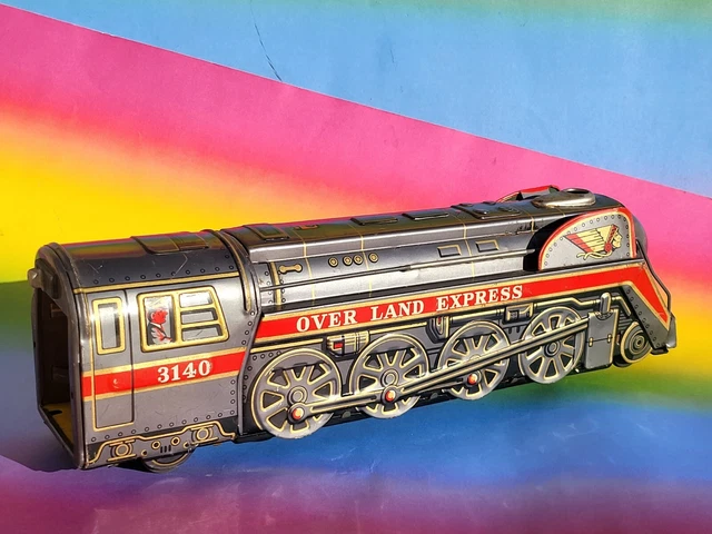 TIN TOY 1960'S Masudaya-Japan bat.op 3140 OVERLANE EXPRESS TRAIN very ...