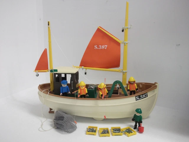 PLAYMOBIL FISCHKUTTER SUSANNE aus 3551 Figuren Zubehör Fischer Angler ...