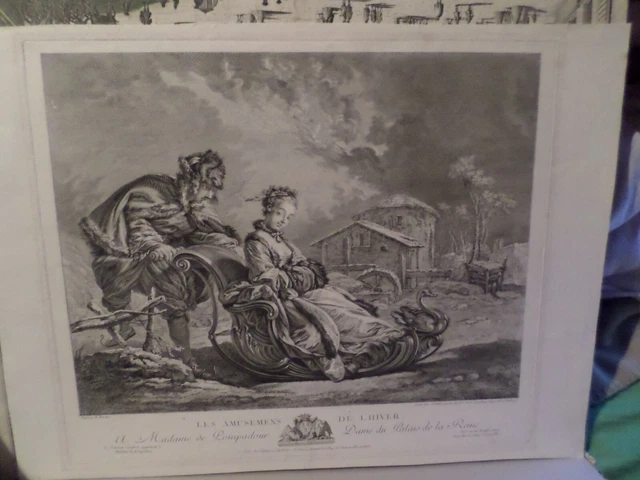 GRAVURE ANCIENNE MADAME De Pompadour Par Boucher 18 Eme Siecle EUR 140,00 - PicClick FR